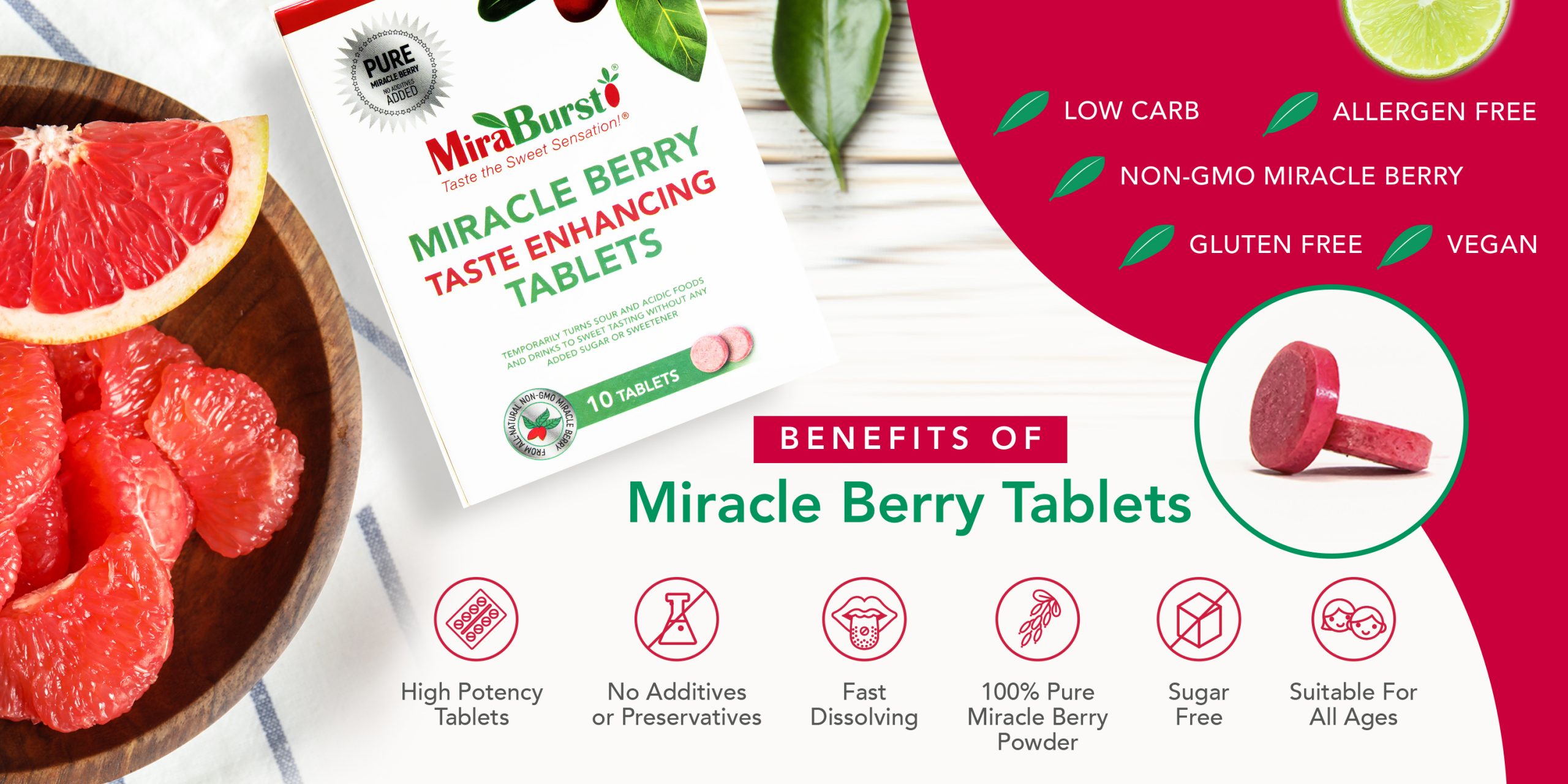 MiraBurst Miracle Berry Tablets make healthier eating